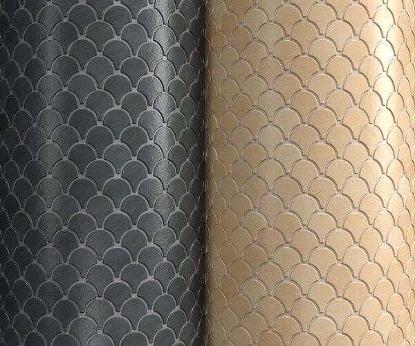 ArtStation - Materials 16- Fish scale tiles PBR, Seamless, Sbsar ...