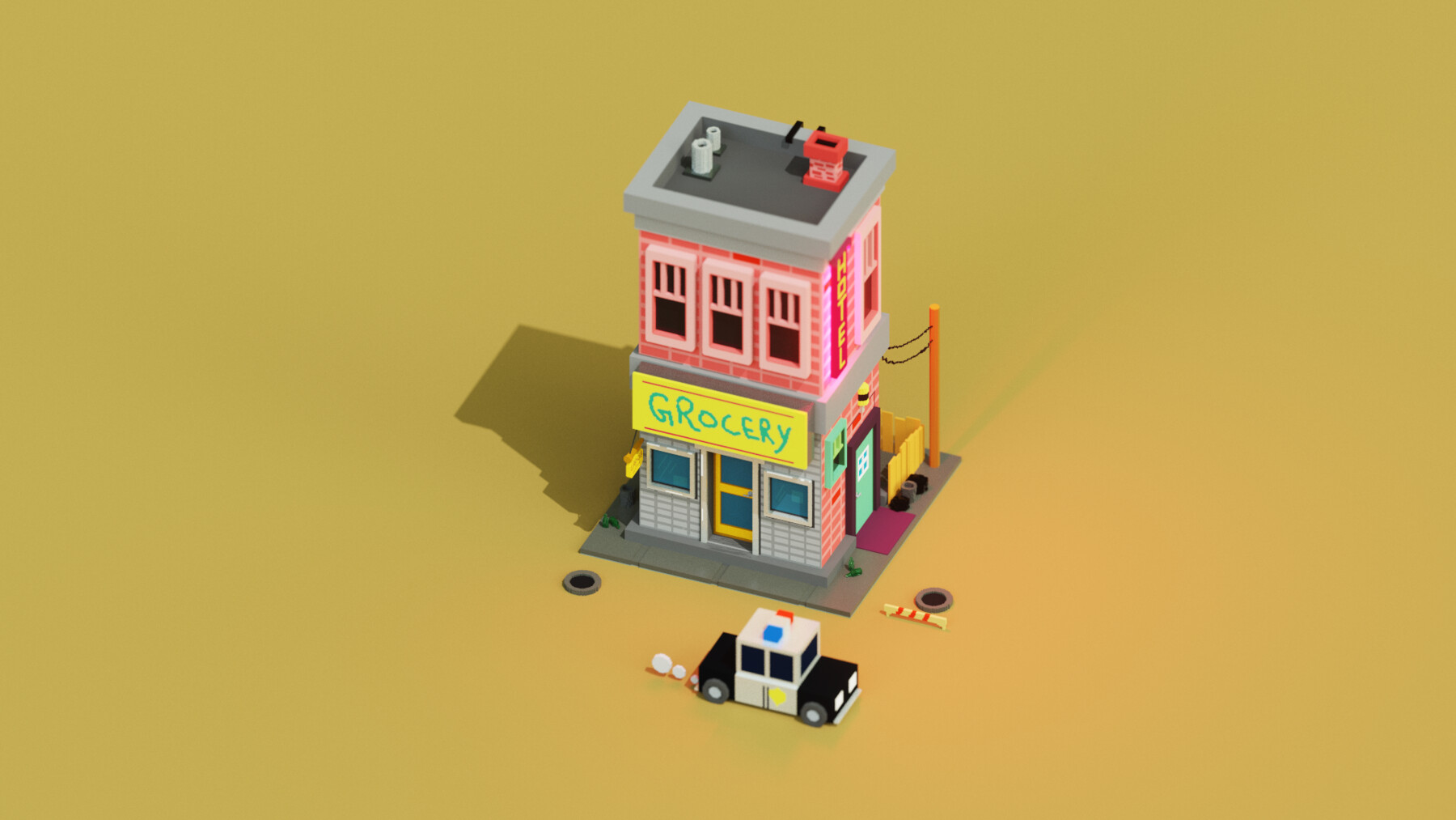 ArtStation - Voxel 3D isometric hotel model | Game Assets