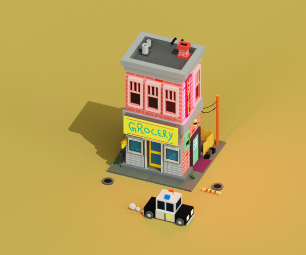 ArtStation - Voxel 3D isometric hotel model | Game Assets