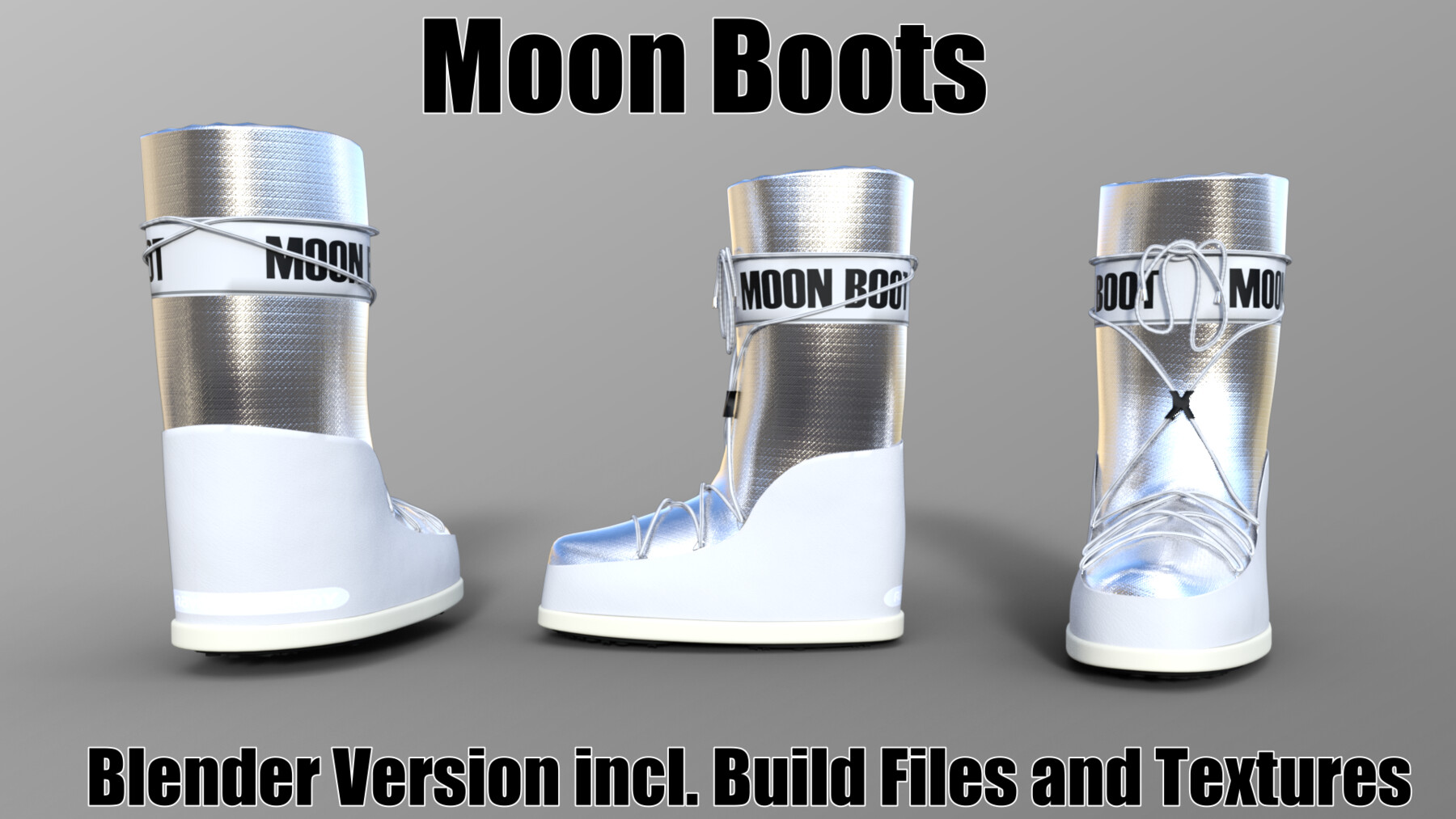 ArtStation - Moon Boots (Blender+OBJ) for Genesis 8 / 8.1 (Build File ...