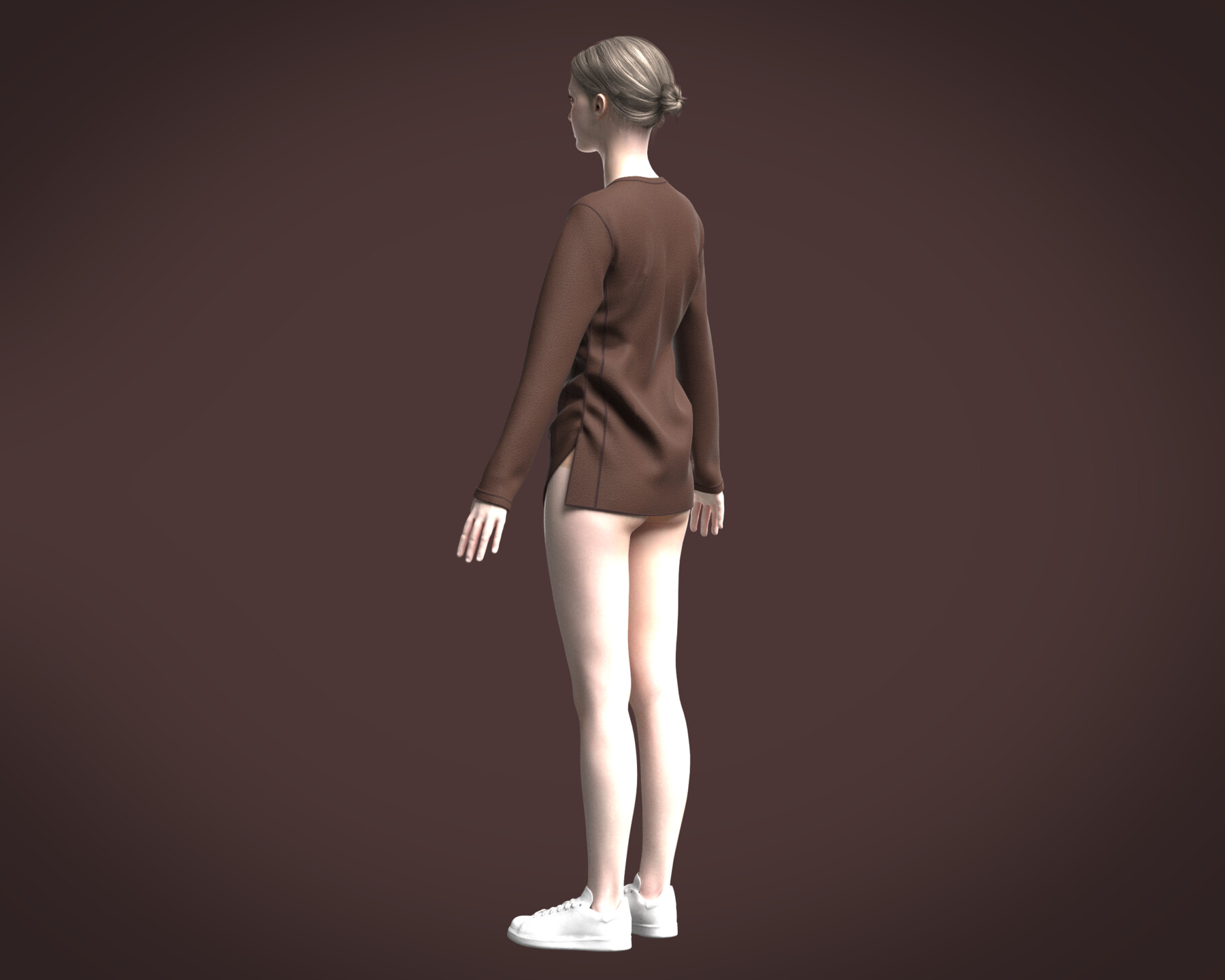 ArtStation - Girls Long top in brown | Resources