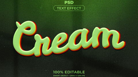 ArtStation - 3D Cream PSD fully editable text effect. Layer style PSD ...