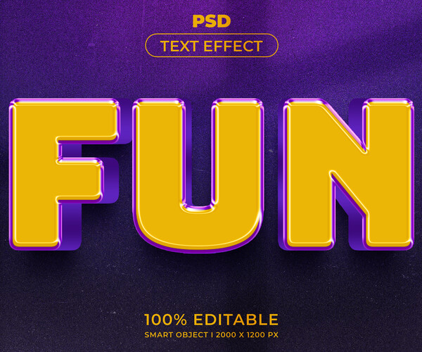 ArtStation - 3D Fun PSD fully editable text effect. Layer style PSD ...