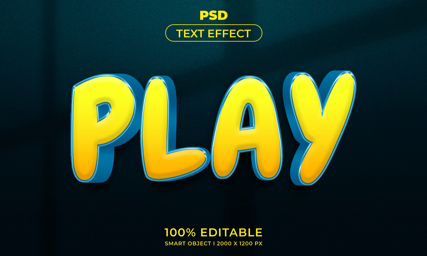 ArtStation - 3D Play PSD fully editable text effect. Layer style PSD ...