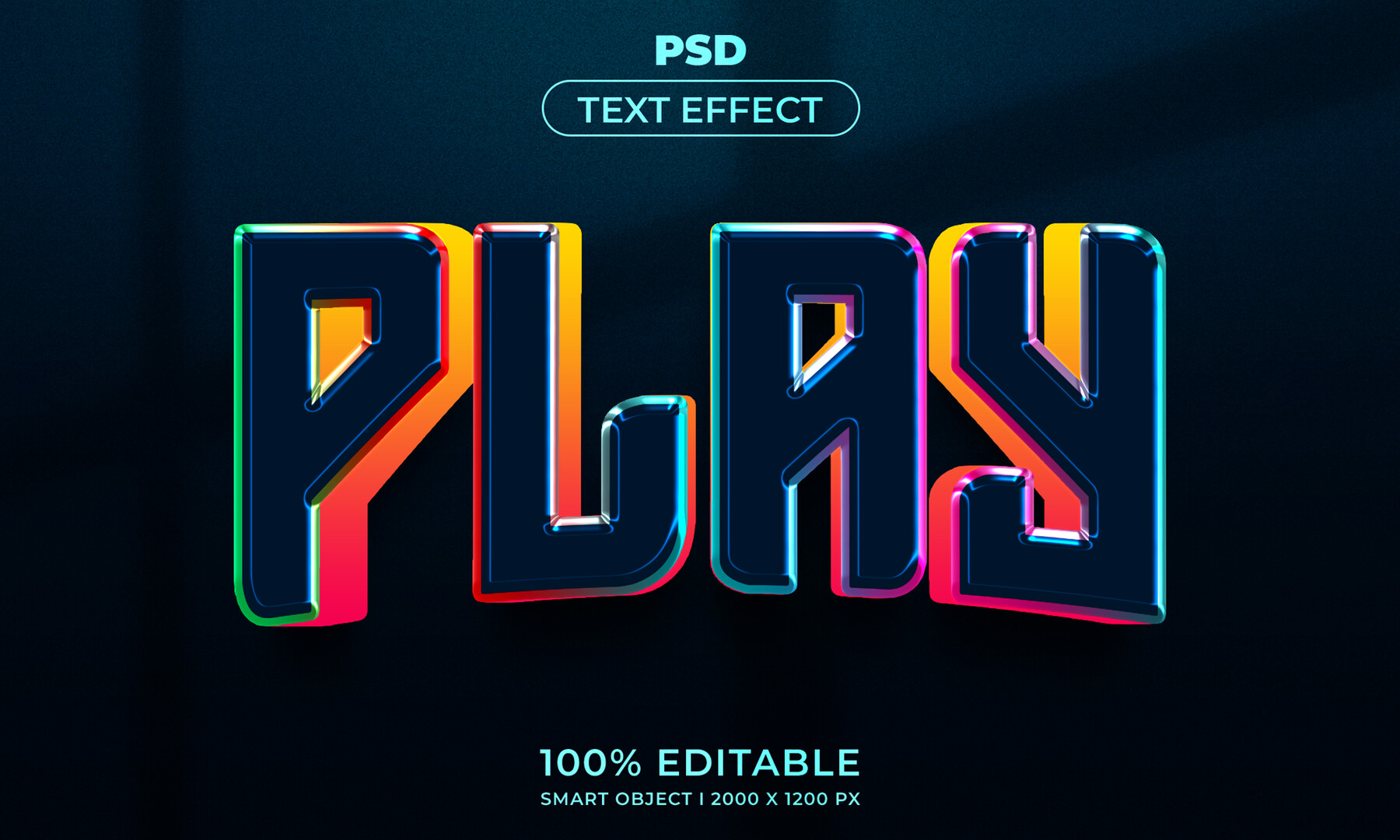 ArtStation - 3D Play PSD fully editable text effect. Layer style PSD ...