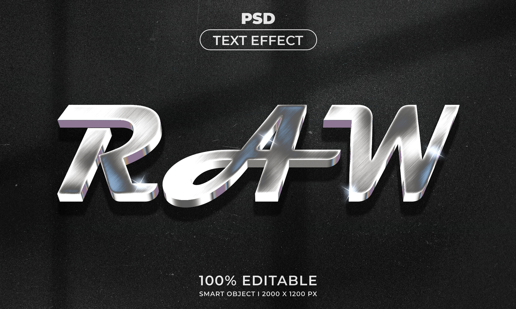 ArtStation - 3D RAW PSD fully editable text effect. Layer style PSD ...