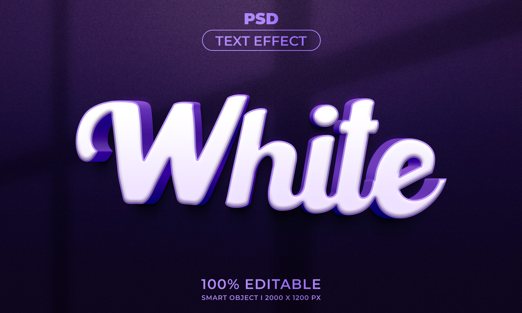 ArtStation - 3D White PSD fully editable text effect. Layer style PSD ...