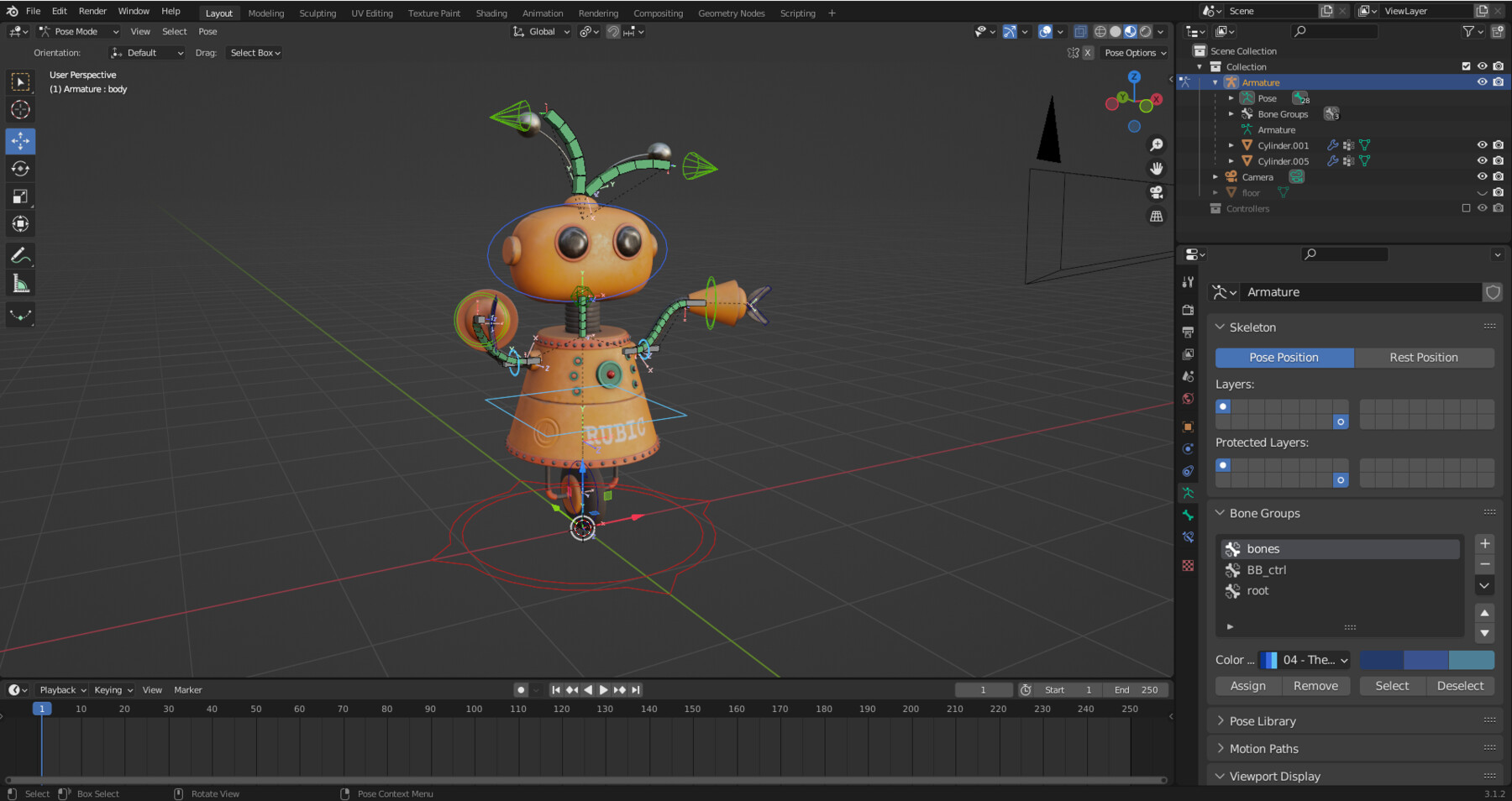 ArtStation - Cartoon Robot Rigged in Blender | Game Assets