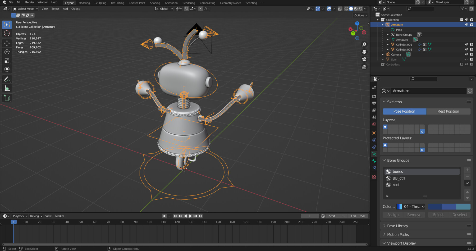ArtStation - Cartoon Robot Rigged in Blender | Game Assets