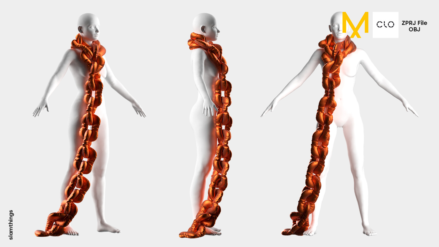 ArtStation - Streetwear Accesories Big Neckclace #001 - Clo 3D ...