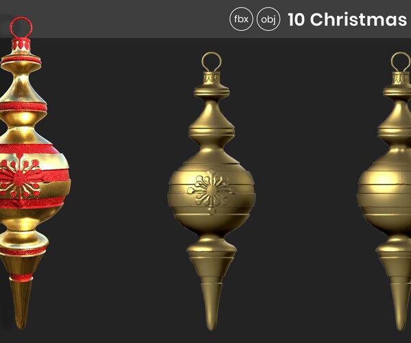 ArtStation - 10 Christmas Ornaments | Game Assets