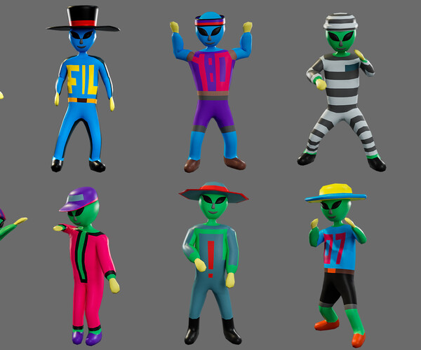 ArtStation - Cartoon characters-3 aliens | Game Assets
