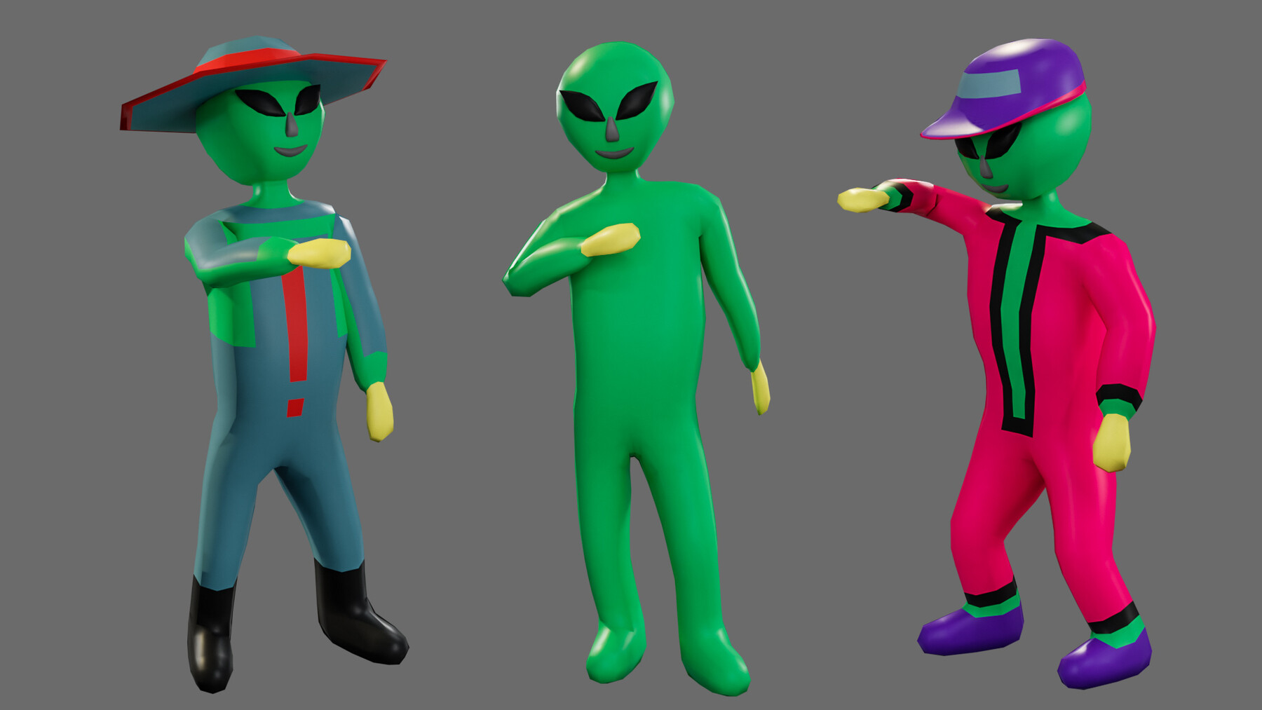 ArtStation - Cartoon characters-3 aliens | Game Assets
