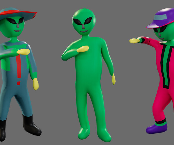 ArtStation - Cartoon characters-3 aliens | Game Assets