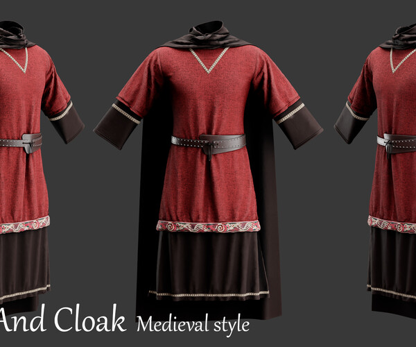 ArtStation - Tunic and Cloak. Marvelous designer and Clo3D. Zprj/OBJ ...