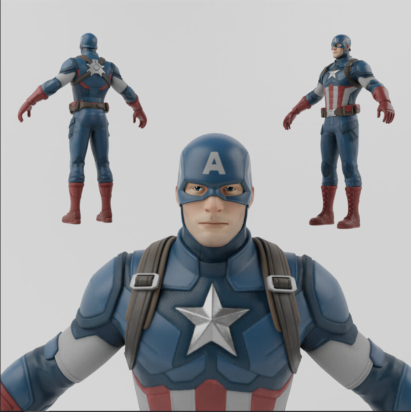 ArtStation - Captain America Lowpoly Rigged | Resources
