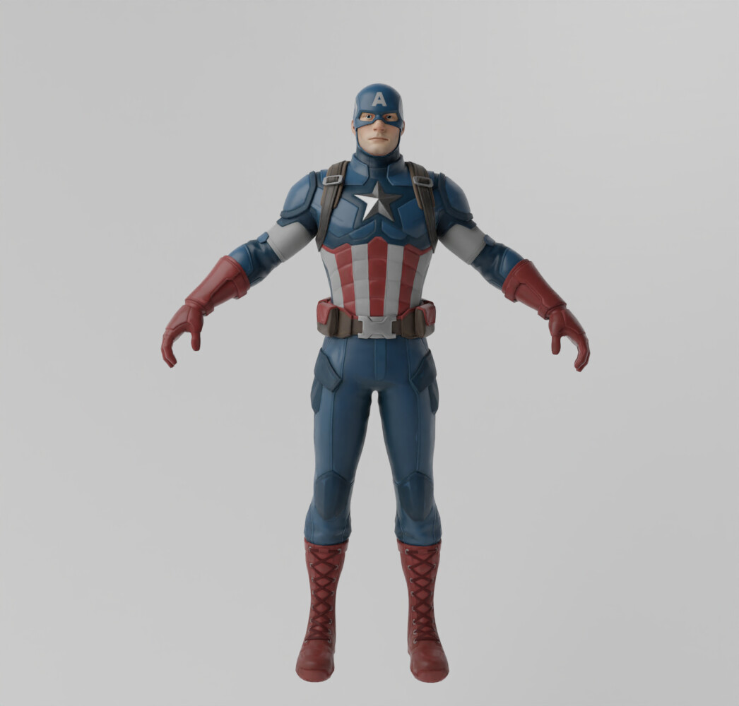 ArtStation - Captain America Lowpoly Rigged | Resources