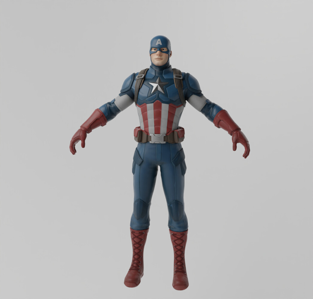 ArtStation - Captain America Lowpoly Rigged | Resources