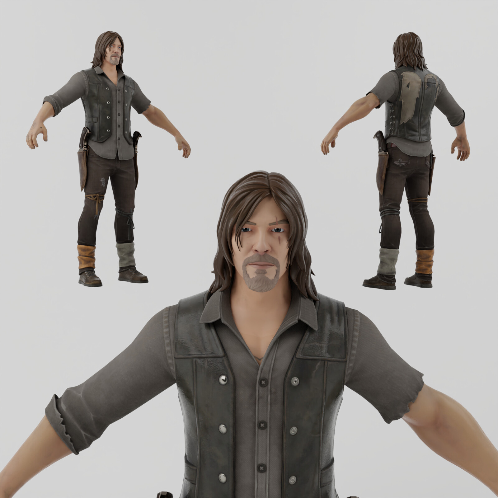 ArtStation - Daryl Dixon Lowpoly Rigged | Resources