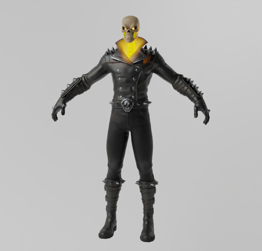 ArtStation - Ghost Rider Lowpoly Rigged | Resources