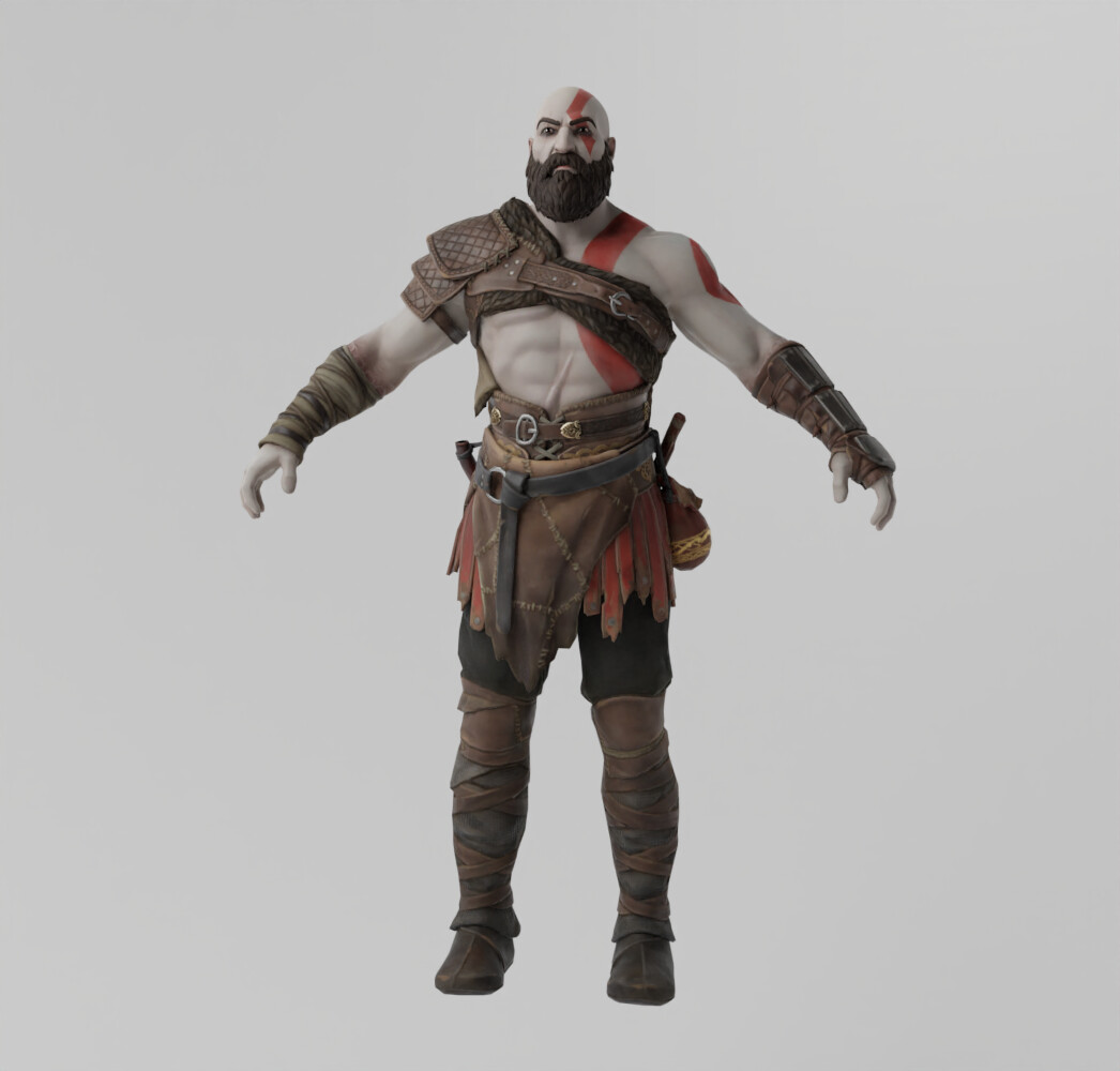 ArtStation - Kratos Lowpoly Rigged | Resources