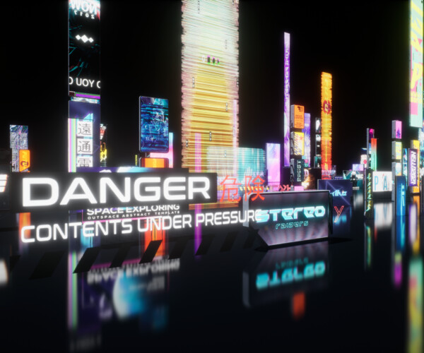 ArtStation - Cyberpunk Billboards Signs Set | Resources