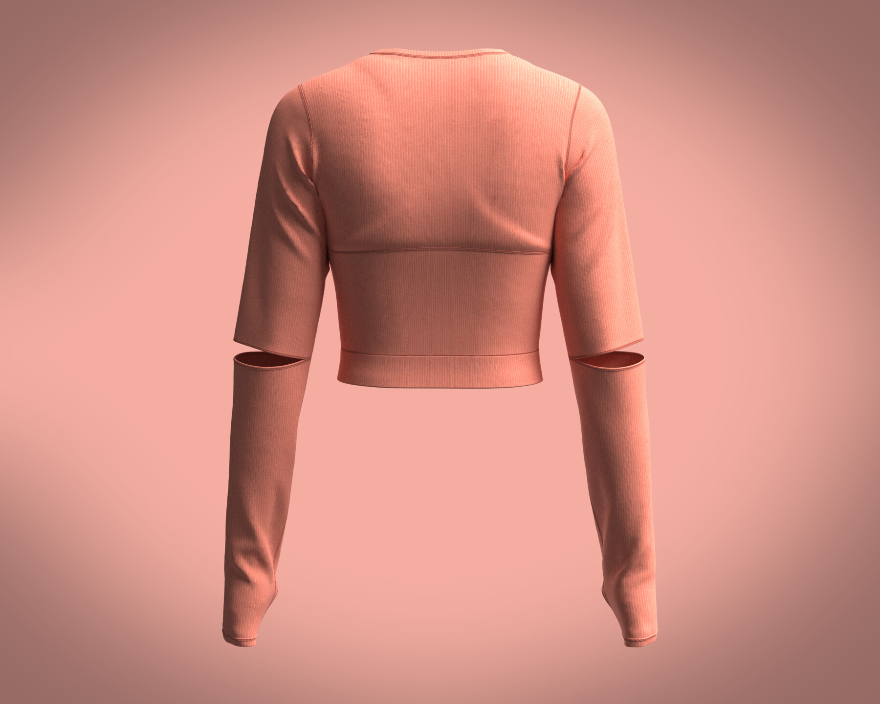 ArtStation - Girls long sleeve rib top with Ribbed Bra-Crown Neck ...