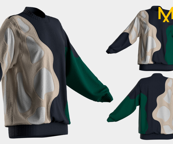 ArtStation - Streetwear Sweater #008 - Clo 3D / Marvelous Designer ...