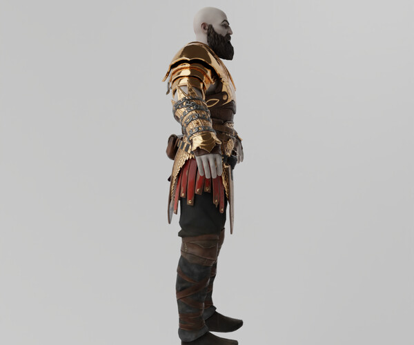 ArtStation - Kratos Golden Armor Lowpoly Rigged | Resources