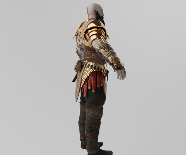 ArtStation - Kratos Golden Armor Lowpoly Rigged | Resources