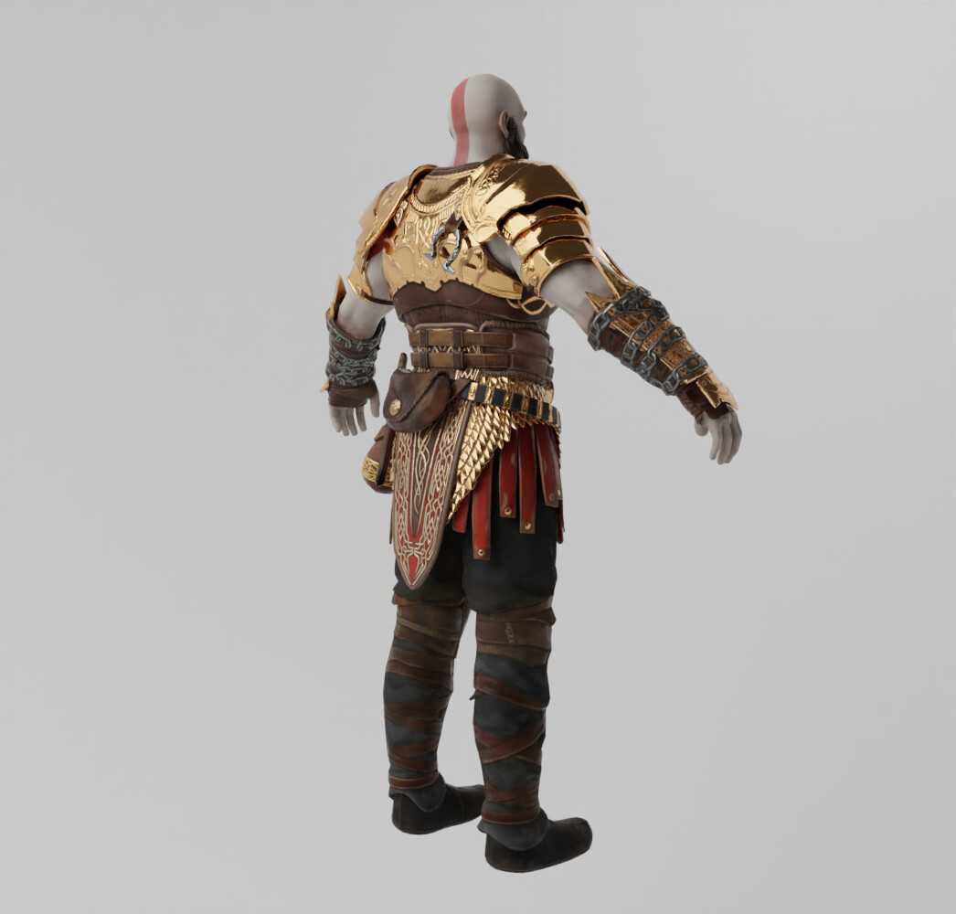 ArtStation - Kratos Golden Armor Lowpoly Rigged | Resources
