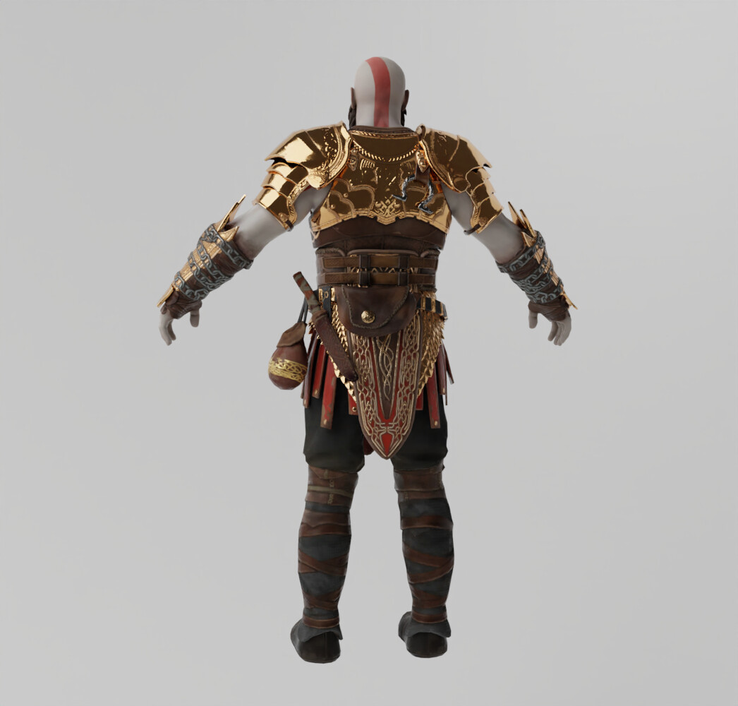 ArtStation - Kratos Golden Armor Lowpoly Rigged | Resources