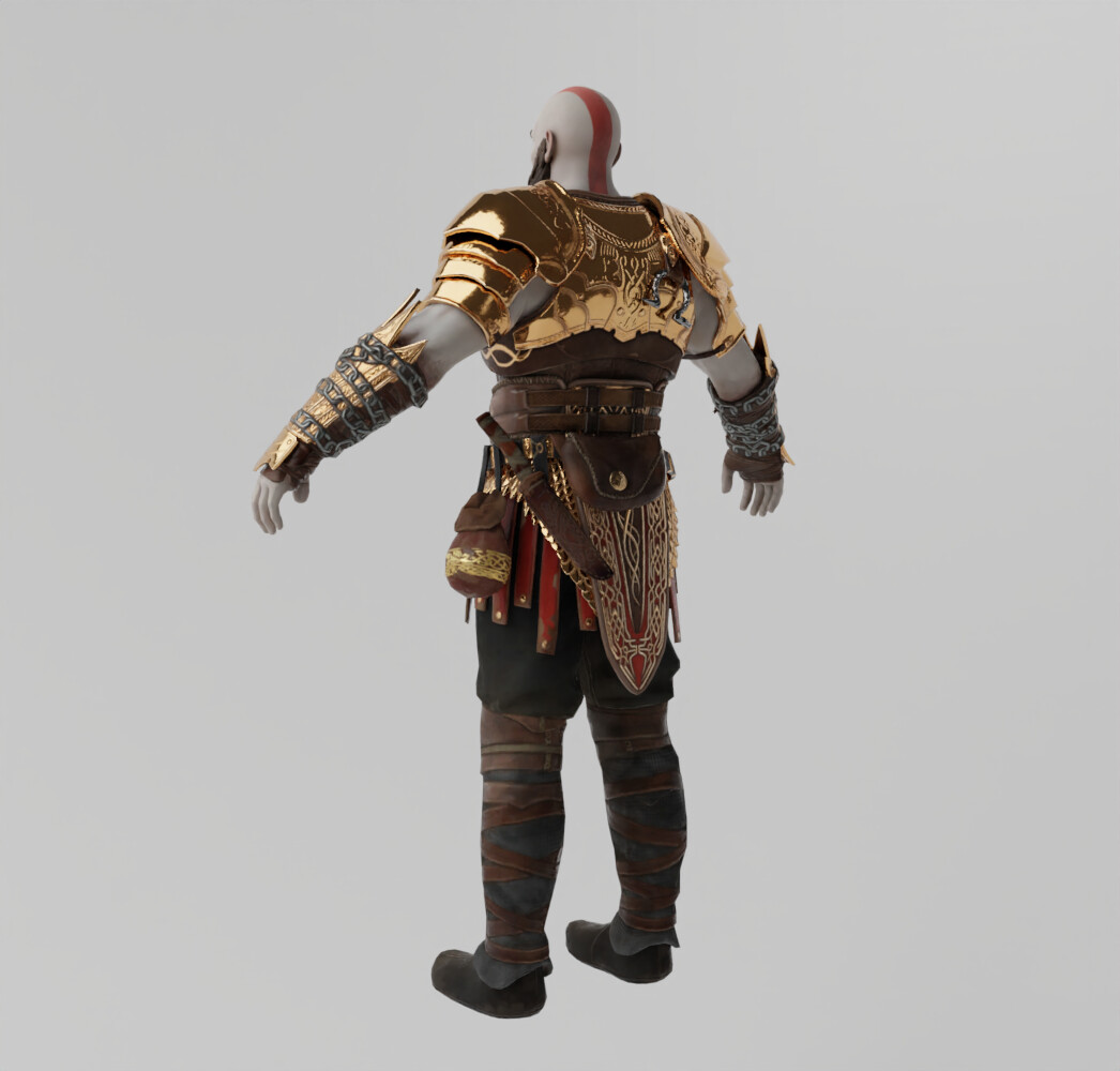 ArtStation - Kratos Golden Armor Lowpoly Rigged | Resources