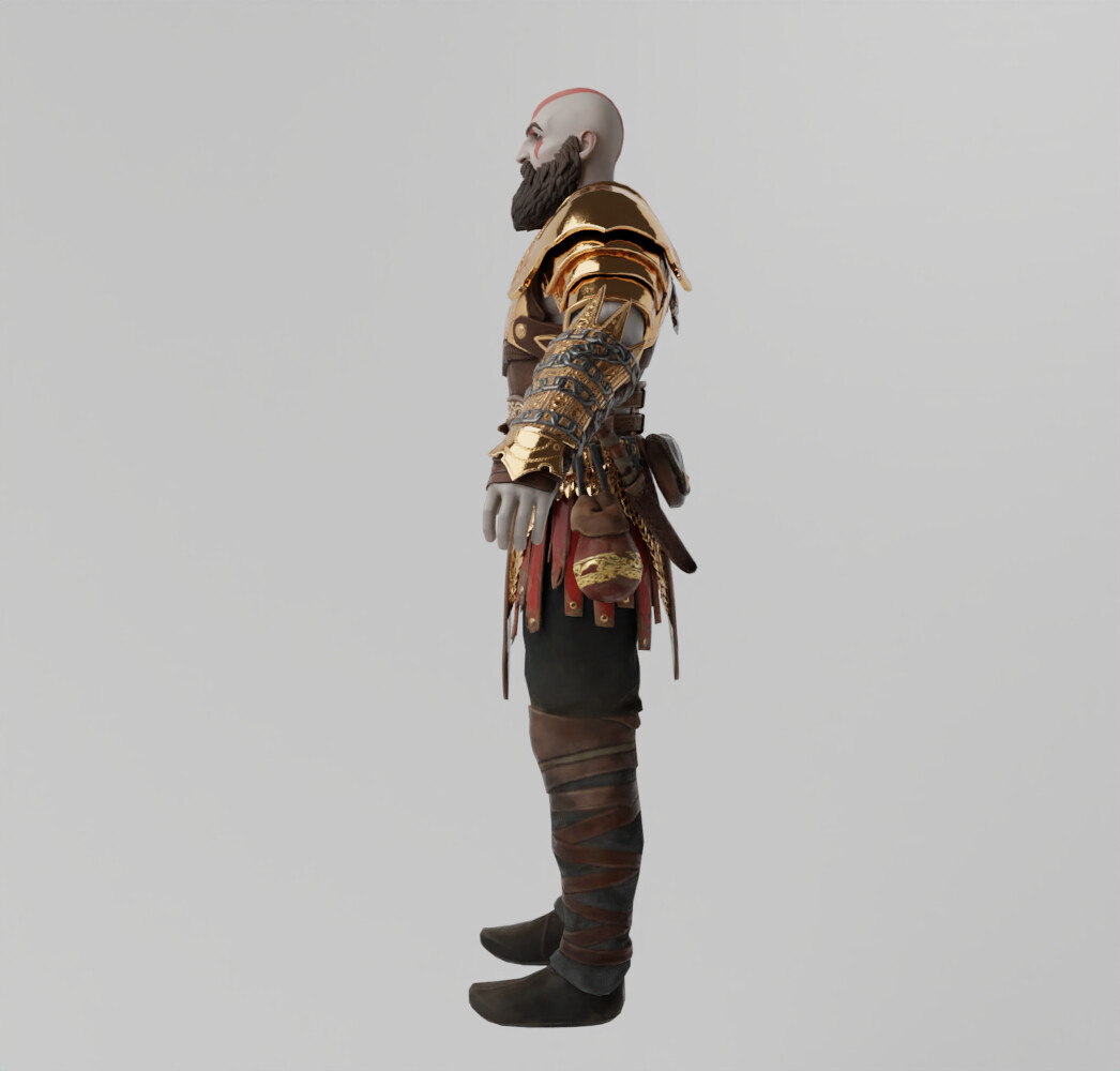 ArtStation - Kratos Golden Armor Lowpoly Rigged | Resources