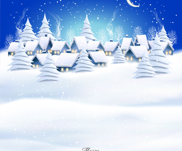 ArtStation - Holiday Christmas Winter Background with a Village ...