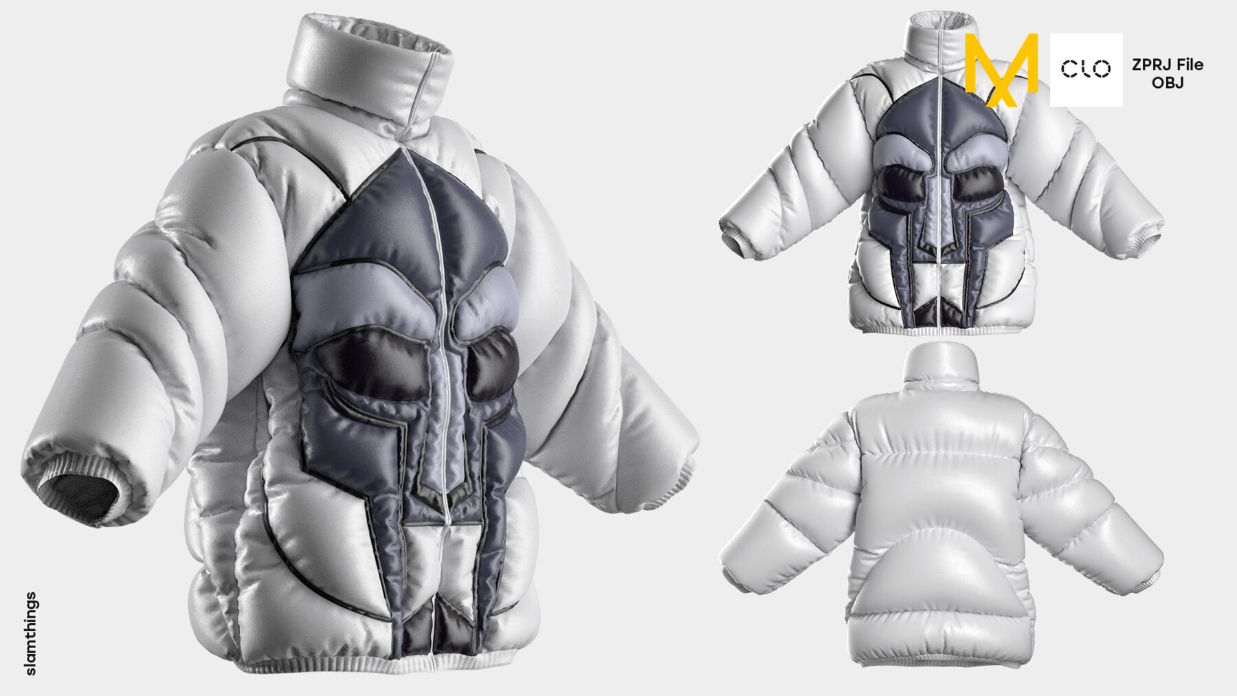 ArtStation - Streetwear Metalface Puffer Jacket #021 - Clo 3D ...