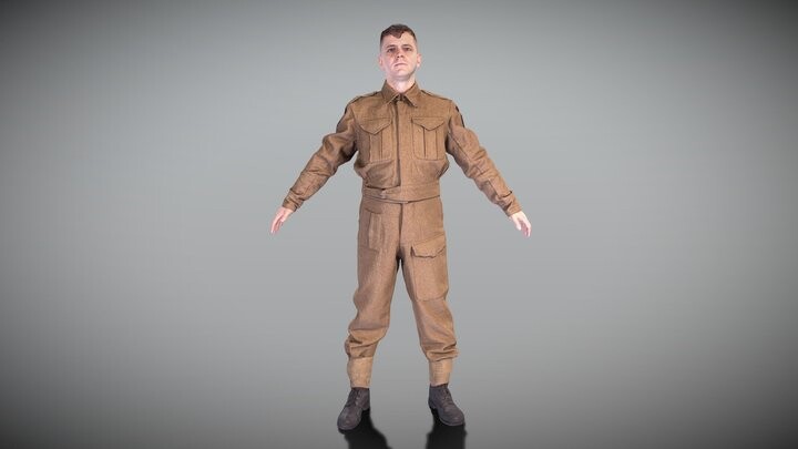 ArtStation - British soldier ready for animation 385 | Game Assets