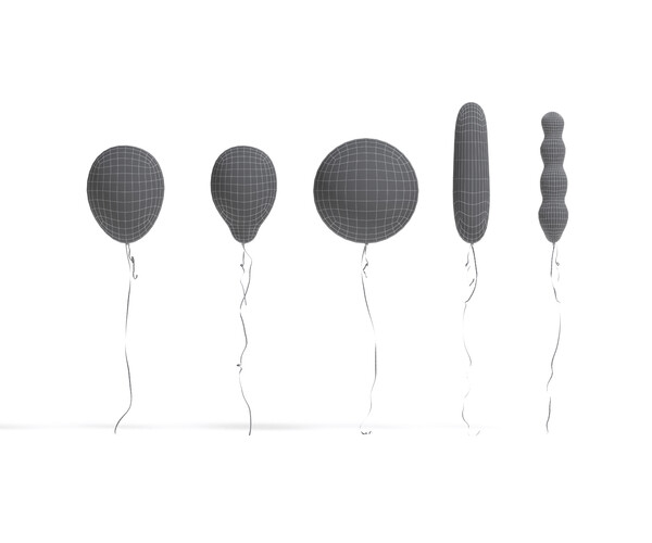 ArtStation - Gold Helium Balloons Set – 5 foil gift balloon shapes ...