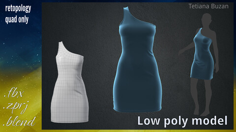 ArtStation - Low poly dress - constructor 4in1 | Game Assets