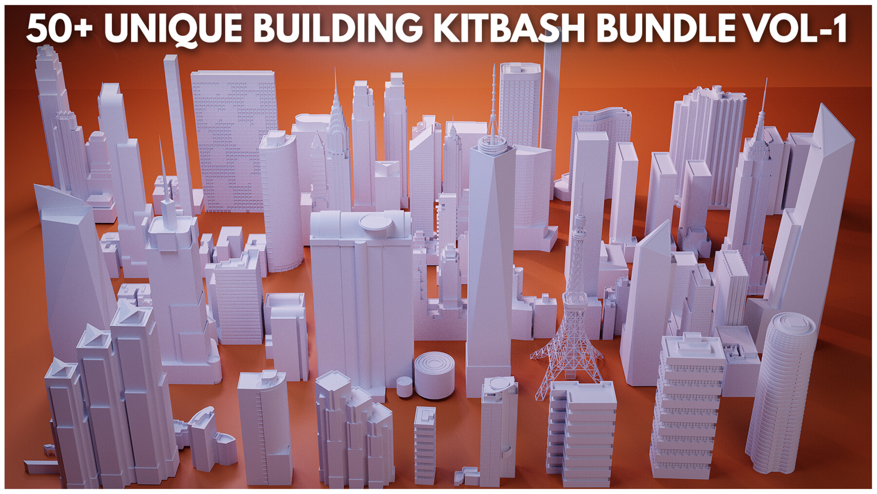 ArtStation - 50+ Unique Building Kitbash Bundle VOL-1 | Game Assets
