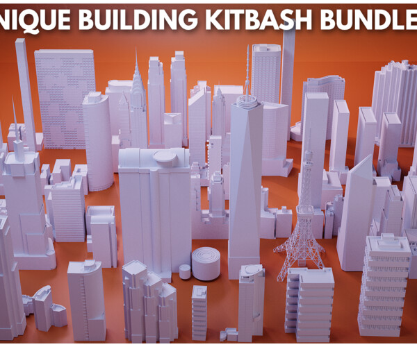 ArtStation - 50+ Unique Building Kitbash Bundle VOL-1 | Game Assets