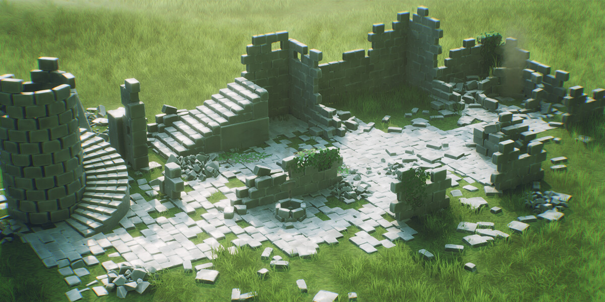 ArtStation - Stylized Castle Ruins Asset Pack ( Meshes ony - FBX ...