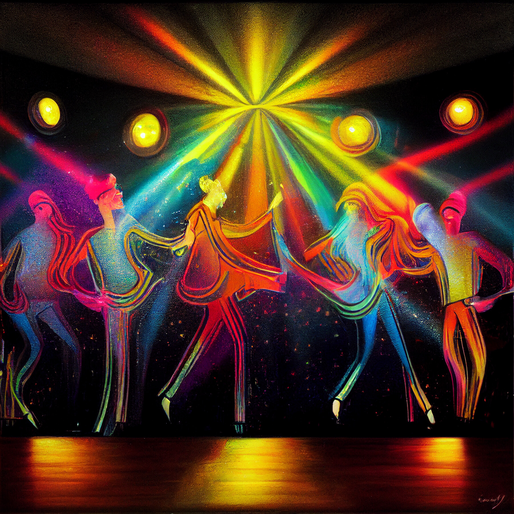 ArtStation - "New York Nights" Modern Club Disco Art | Artworks