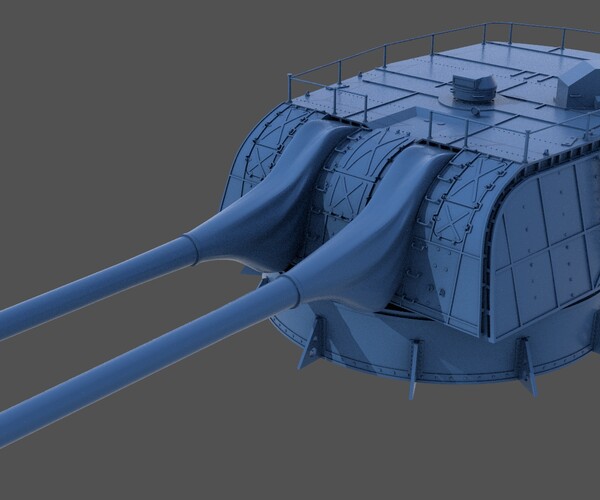 ArtStation - Nendo Shiki 20cm 50cal turret model E 1932 - 1-72 scale ...