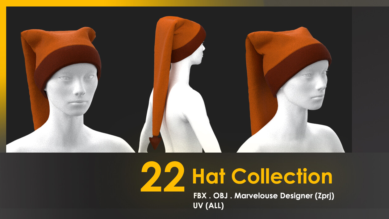 ArtStation - 22 MEN AND WOMEN'S HAT PACK | Game Assets