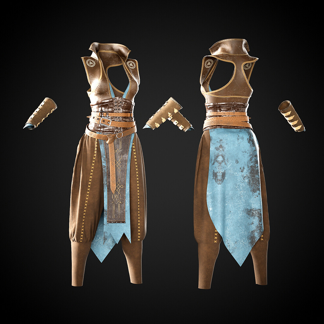 ArtStation - Viking Woman Outfit - MD/CLO3D Projects +OBJ + PBR ...