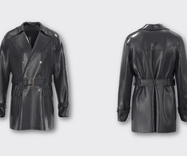 ArtStation - Male raincoat - kommissar jacket (streetwear outfit ...