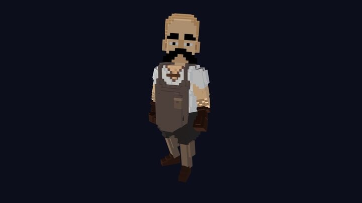 ArtStation - Voxel Blacksmith Character - 3D Low Poly Model | Game Assets