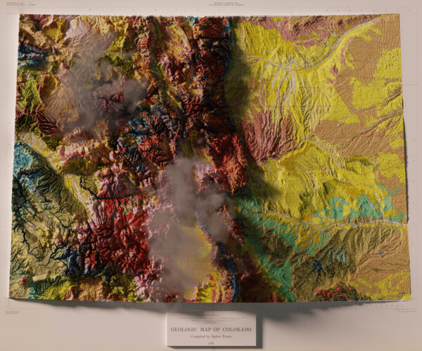ArtStation - 3D Geologic Map of Colorado | Artworks
