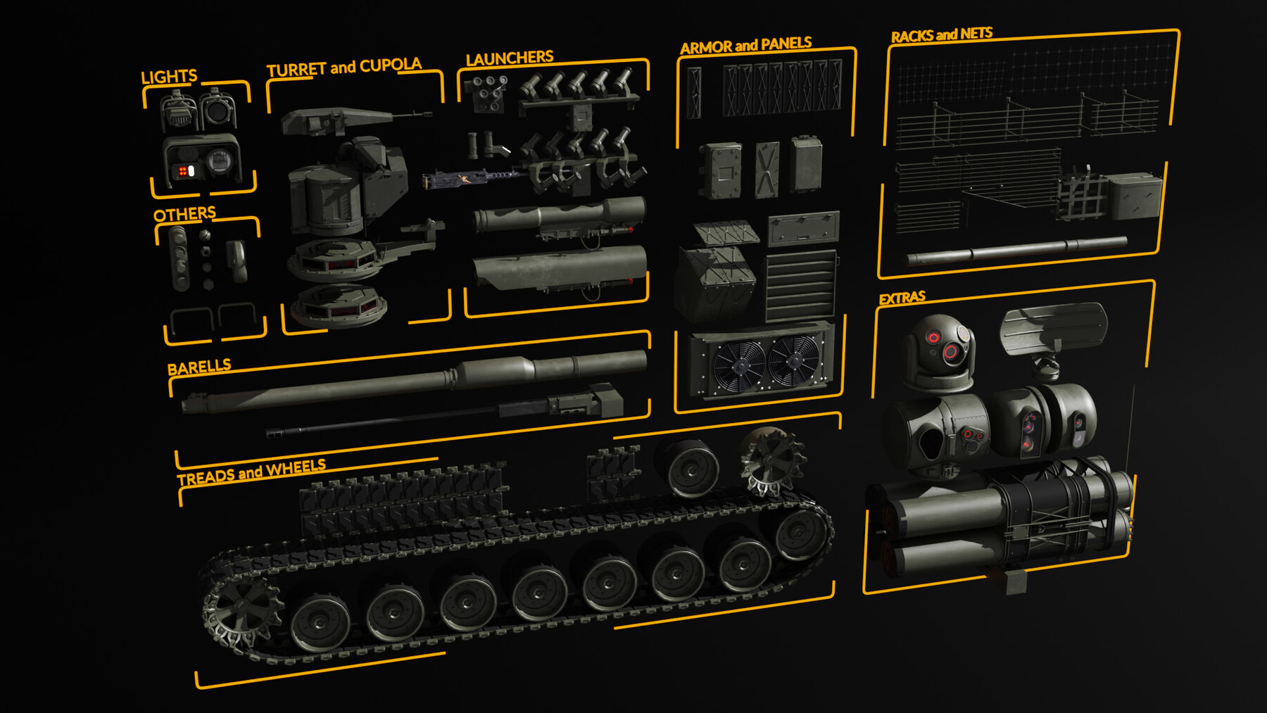 ArtStation - Sci-Fi Military Tank / Vehicle kitbash set for concept art ...
